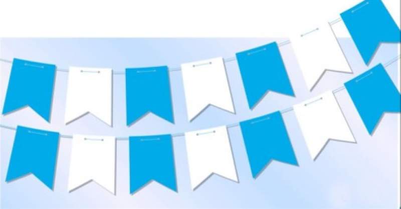 BANDERIN BLANCO Y CELESTE x 1