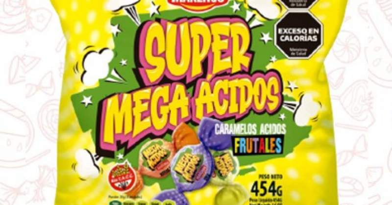 CARAMELO SUPER MEGA ACIDOS 70 UNIDADES 454 GR x 1